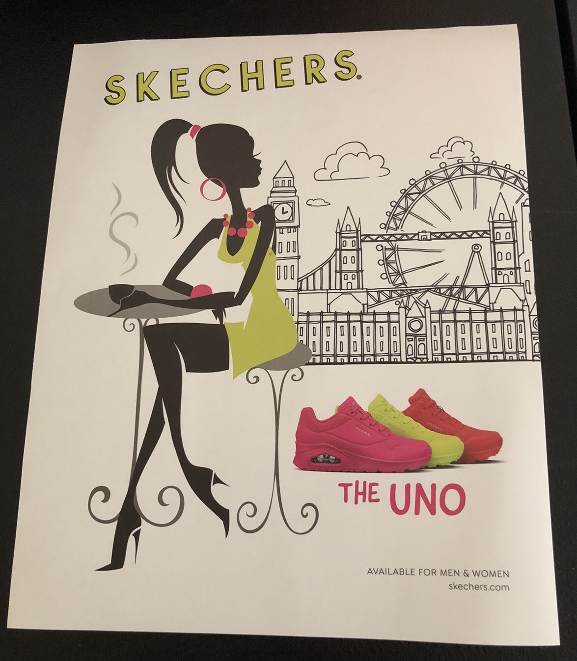 2024 SKECHERS Woman, London Drawing - Magazine Print Ad | eBay
