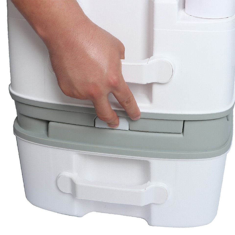 24L Portable Toilet Potty Camping Caravan Motorhome Piston Pump with ...