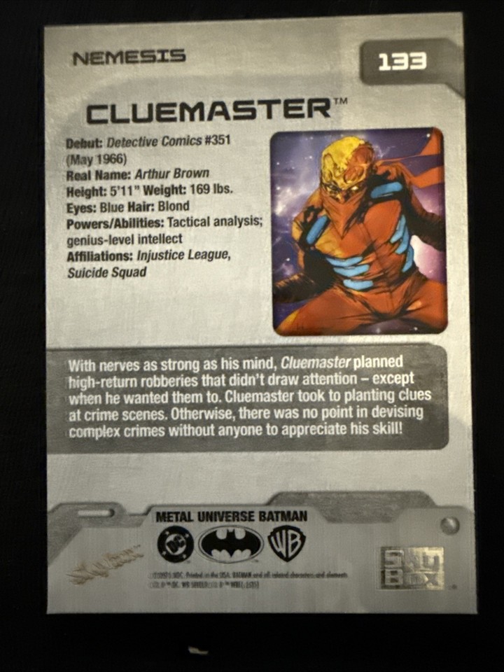 2025 SkyBox Metal Universe Batman ClueMaster Nemesis High Series #133 ...