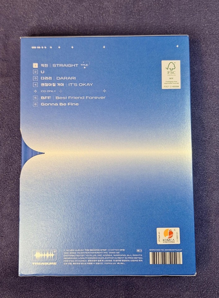 TREASURE 1st Mini Album THE SECOND STEP CHAPTER ONE Photobook Blue Ver ...