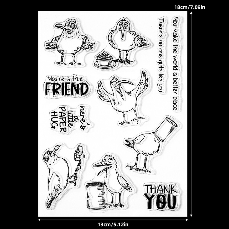 Silly Seagull True Friend Metal Cutting Dies Clear Stamps Scrapbooking ...