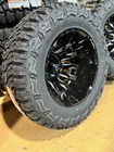 20" Fuel Blitz D673 Black Dually Wheels 35" MT Tires 8x200 Ford Super ...