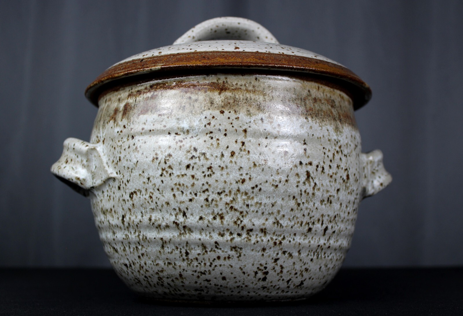 Speckled stoneware studio pottery steamer pot casserole, Yunnan style ...