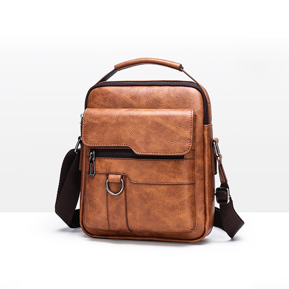 Men's Leather Handbag Shoulder Bag Business Briefcase Crossbody Casual ...