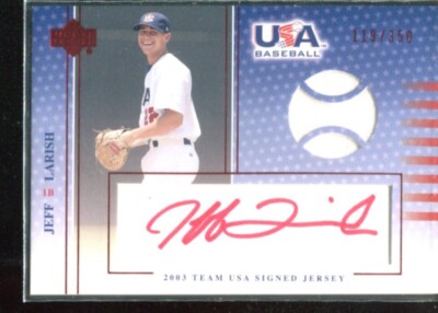 2003 USA Baseball National Team Signed Jersey Red #14 Jeff Larish AUTO ...