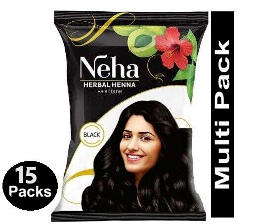 Neha Herbals Henna Colour - Black (Pack of 10) With Herbal based Hair ...