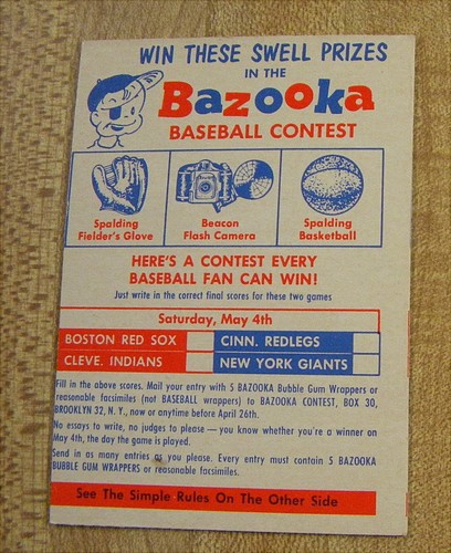 1957 Topps Baseball card Bazooka Contest May 4th EX+ Nice | eBay