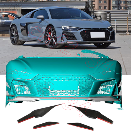 For Audi R8 Coupe 2019-23 Carbon Fiber Front Fog Lamp Eyebrow Spoiler ...