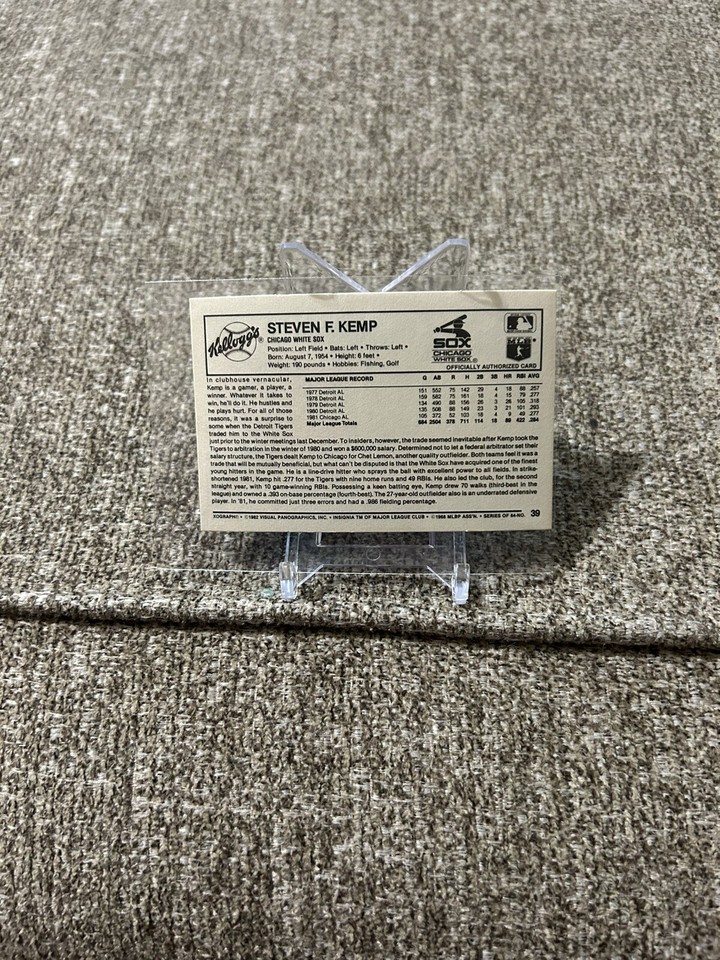 1982 Kellogs 3-D Super Stars #39 Steven Kemp | eBay