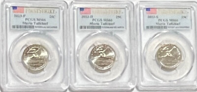 2023 Maria Tallchief 25c Quarter PCGS MS66 P D S - 3 Coin Set | eBay