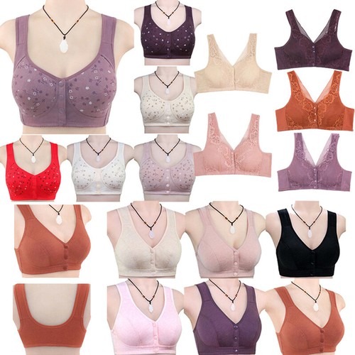 Ladies Front Fastening Bra Cotton Lycra Non Wired Non Padded Soft ...