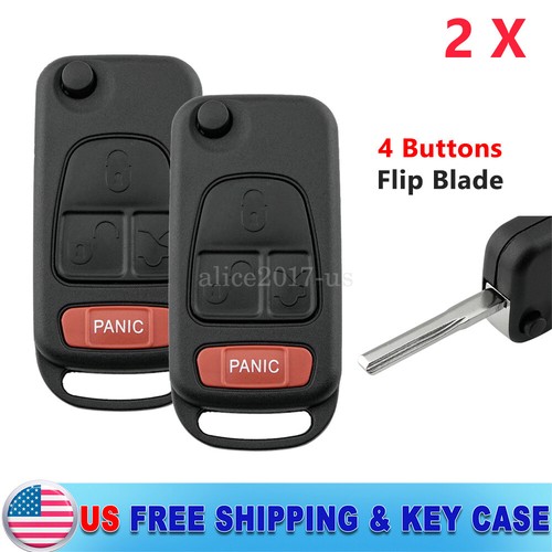 2 Remote Key Shell Case for Mercedes Benz ML320 1998 1999 200 2001 2002 ...