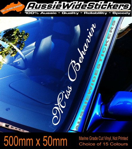 MISS BEHAVIN Girls Chicks Car Windscreen Sticker Decal Jdm Drift Bomb ...