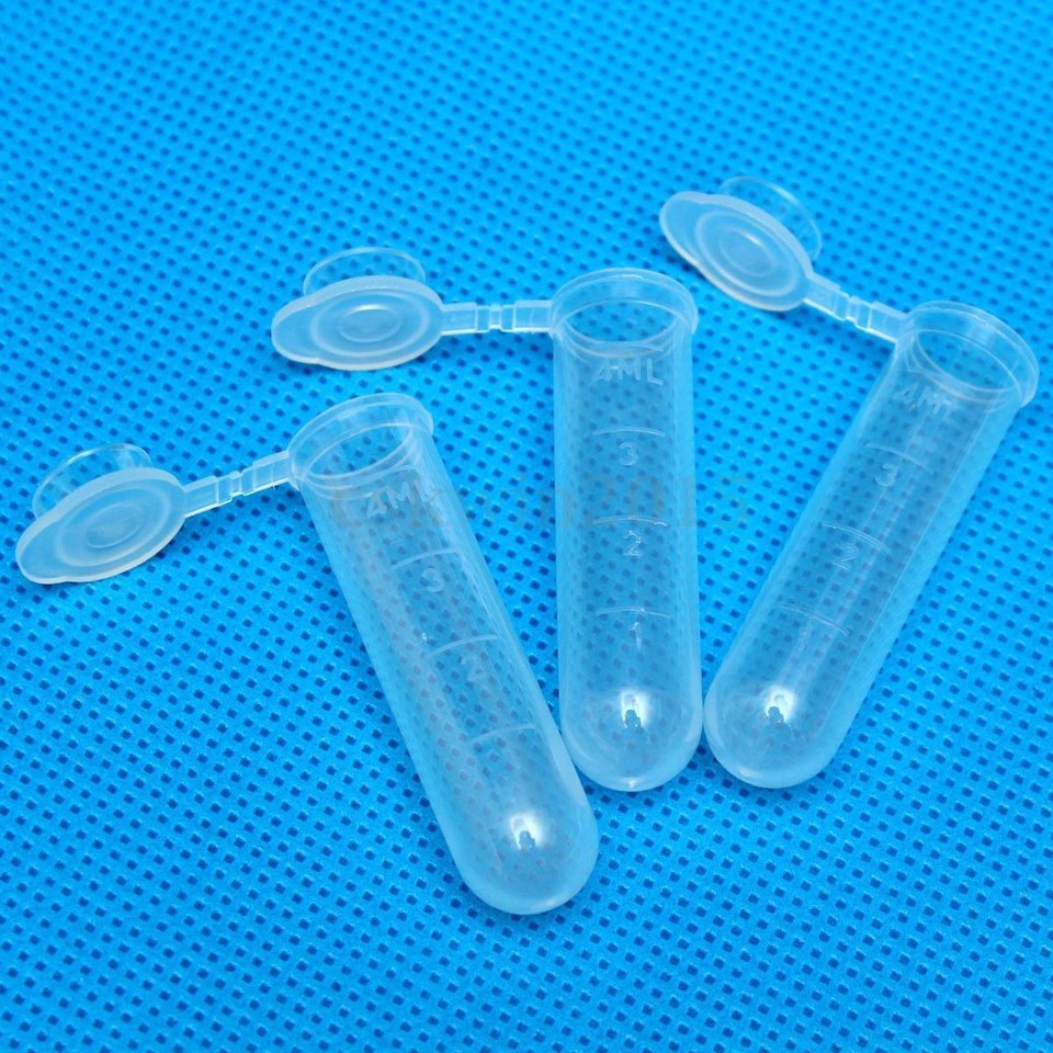 5ml Plastic Centrifuge Lab Test Tube Vial Sample Container Bottle with ...