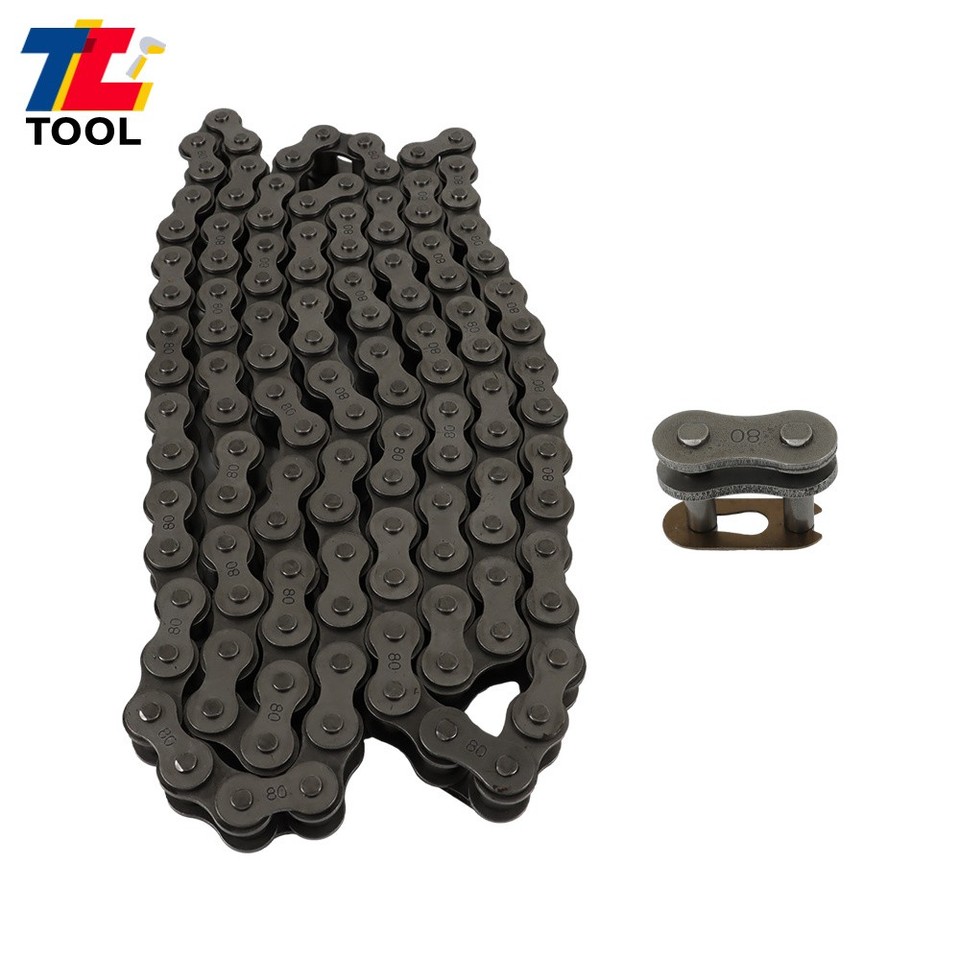 #80 Roller Chain × 10 Feet With 1 Connector Links Carbon steel | eBay