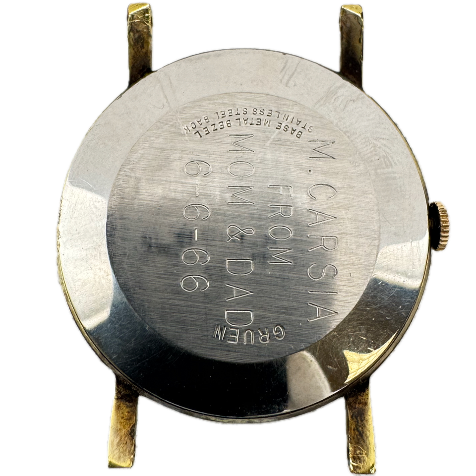 Vintage Gruen James Bond Precision Men's Mechanical Wristwatch Gold ...