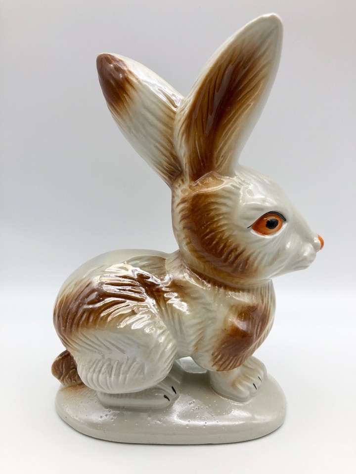 Vintage Ceramic Bunny Rabbit Figurine Iridescent Brazil | eBay