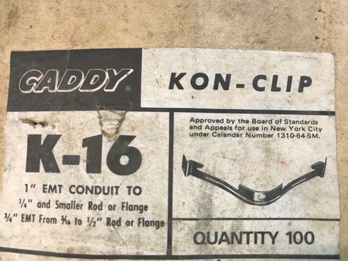 140 ERICO CADDY K16 KON-Clip for 1" EMT | eBay