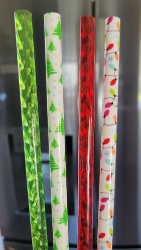 4-10mm FAT 12" 40/42oz Straw Christmas Xmas Tree Holiday Lights Print ...