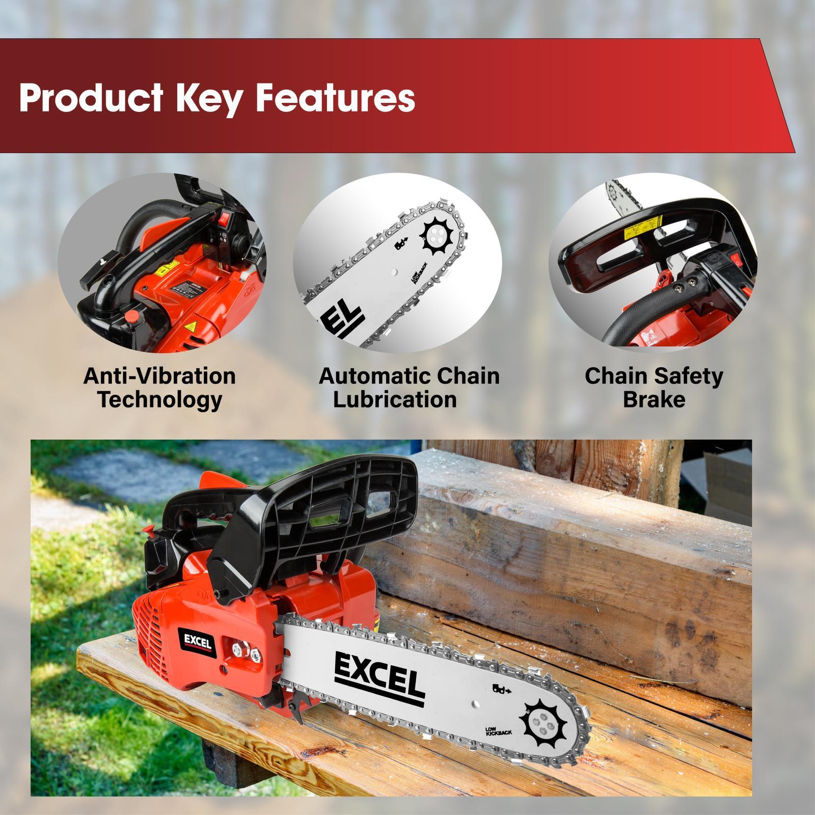 Excel 25cc Petrol Chainsaw 12' Heavy Duty 2 | Grelly UK