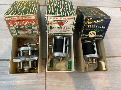 Lot Of 3 Vintage Bait Casting Fishing Reels In Boxes Pflueger Beautiful ...