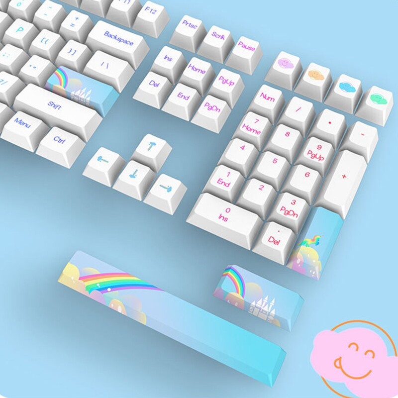 108 Keys Rainbow Game Keycaps PBT 5 Sides Dye Sublimation Keycap Cherry ...