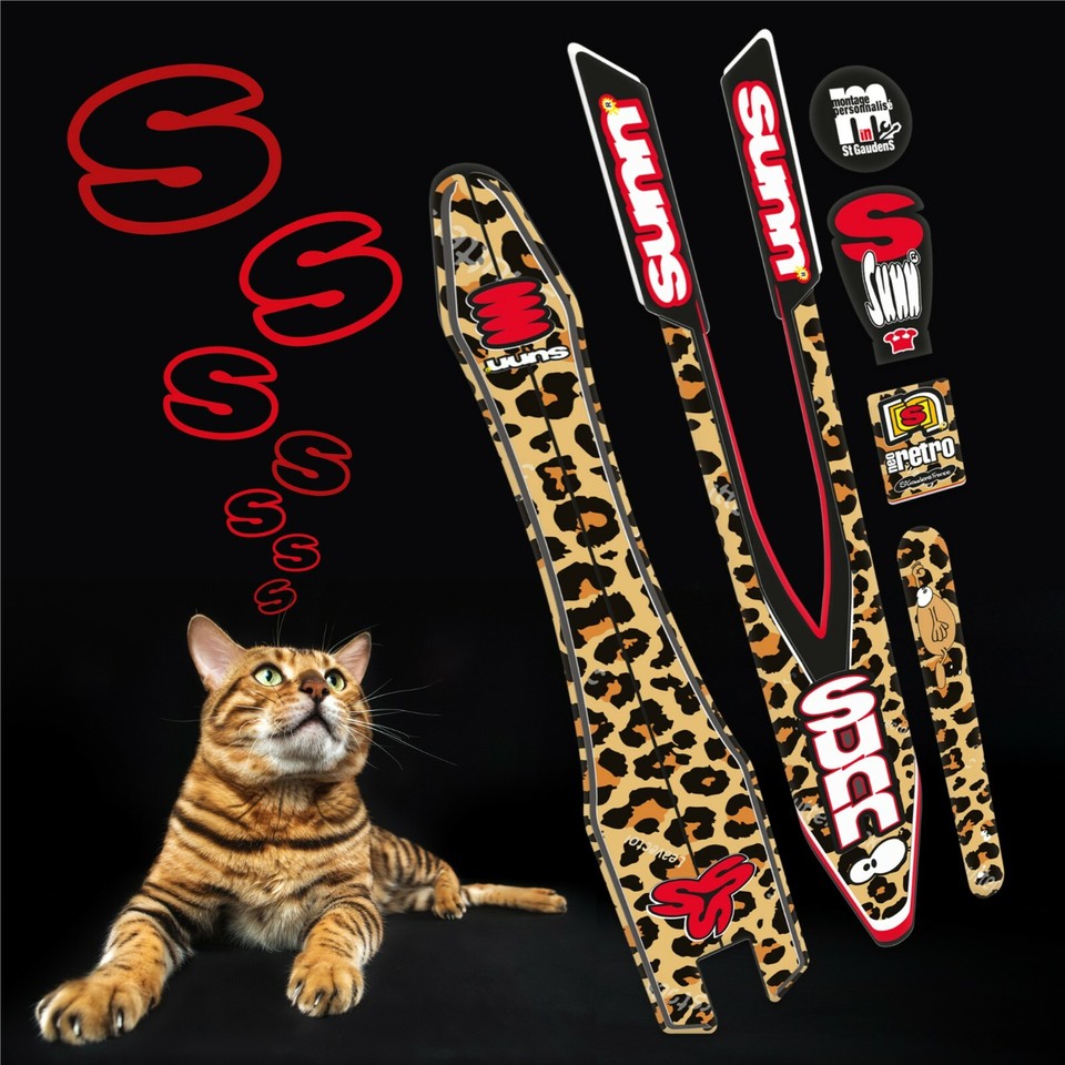 Kit 6 stickers SUNN VTT vintage Néo rétro LEOPARD - Decals for frame n2 ...