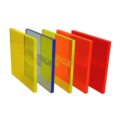 PERSPEX ACRYLIC CAST FLUORESCENT COLOURED SHEET BLUE ORANGE YELLOW ...