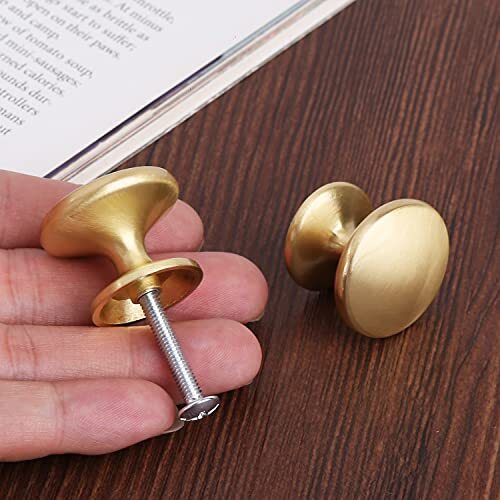 1 Inch Drawer Knob 12pack Brass Kitchen Cabinet Knobs 27mm Diameter ...
