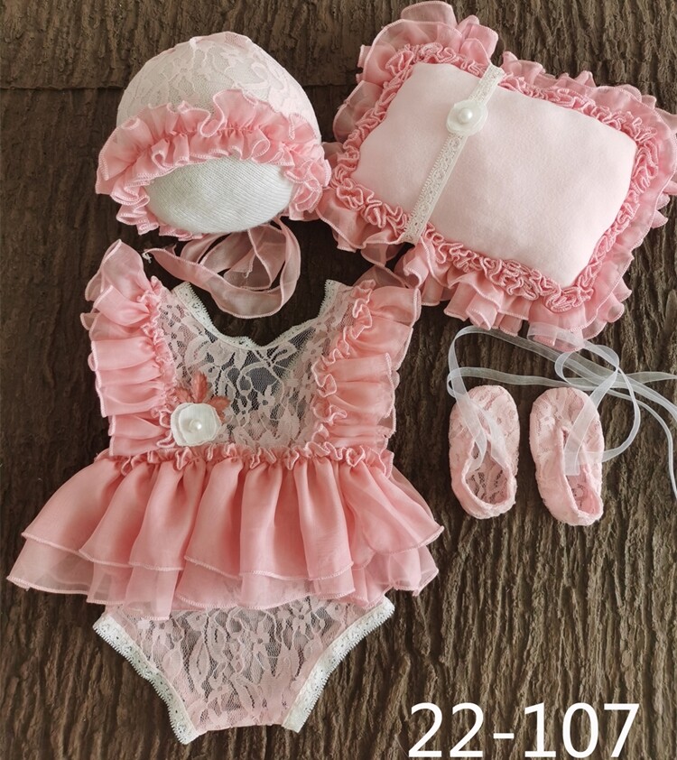 Newborn Studio Photo Shoot Photography Prop Baby Girl Lace Dress Pillow ...