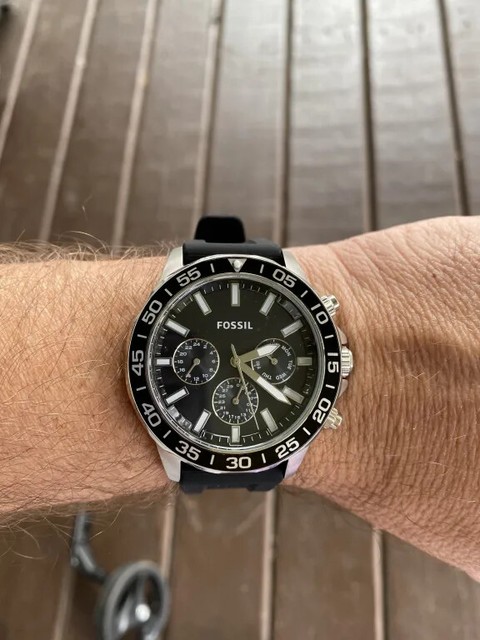 Fossil Bannon Multifunction Black Silicone Watch BQ2494 for sale online ...