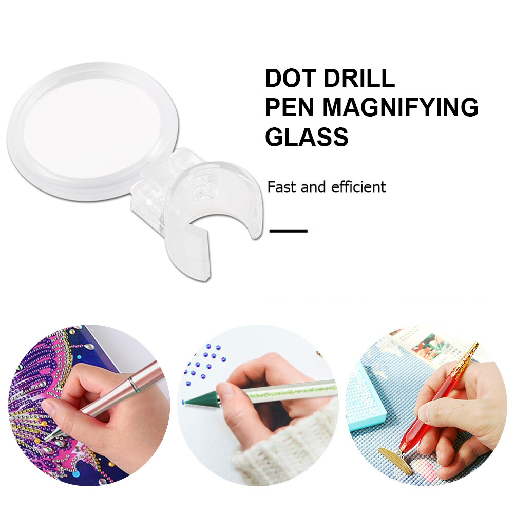 Clip on Diamond Art Pen Drill Magnifier Hand Free Diamond Painting Pen ...