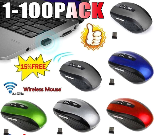Wireless Optical Mouse Mice 2.4GHz USB Receiver For Laptop PC Computer ...