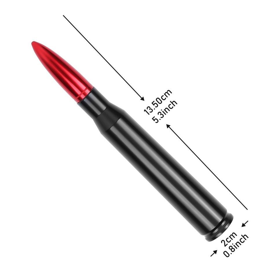 Aluminum Bullet Style Short Red & Black Antenna for JEEP Wrangler JK JL ...