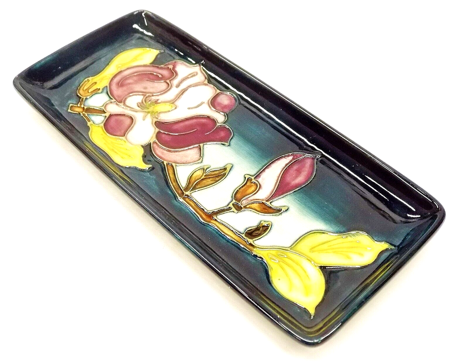 Lovely Vintage Moorcroft English Pottery Floral Decorated Cobalt Pen ...