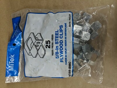 MiTek PC58-BMC Steel Plywood Clips 5/8in (10 bags, 25 per bag) | eBay