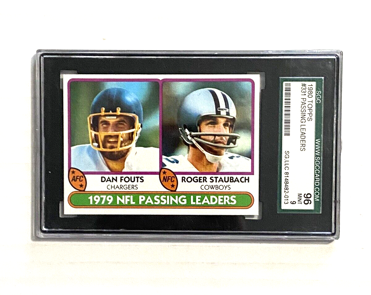 1980 Topps Passing Leaders | Dan Fouts & Roger Staubach | #331 | SGC9 ...