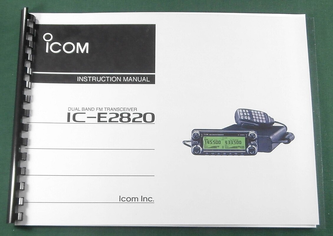ICOM IC-E2820 Instruction Manual - Premium Card Stock & 28 LB Paper! | eBay