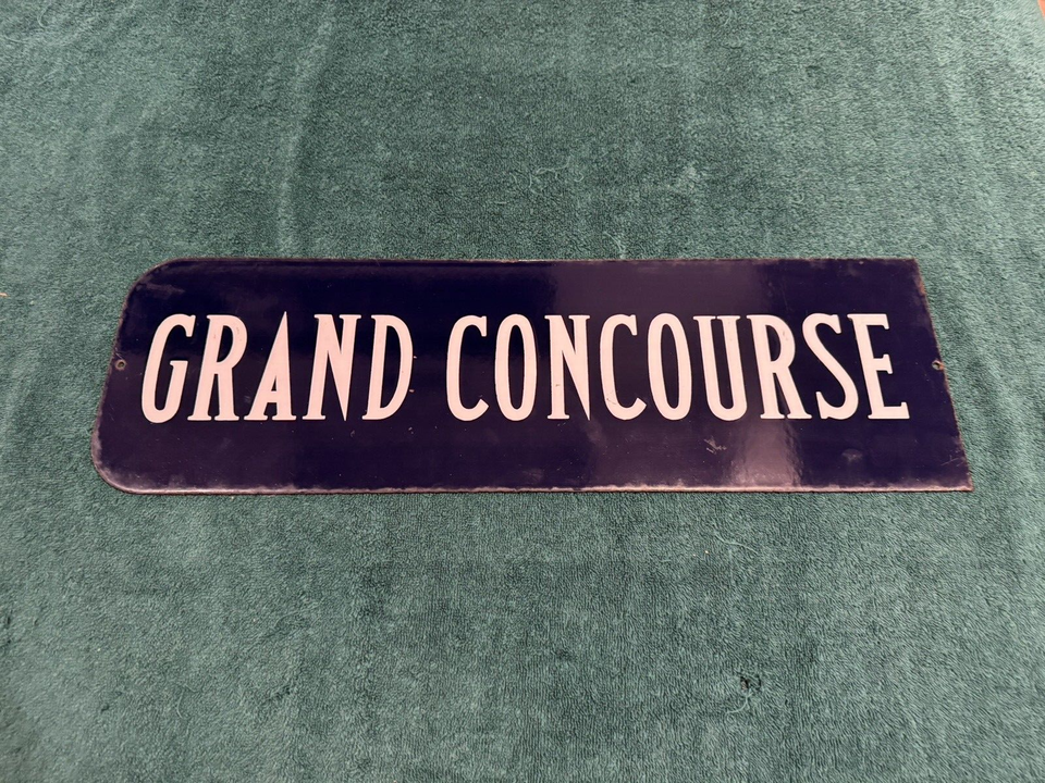 Vintage NY NYC SUBWAY Porcelain Street Sign GRAND CONCOURSE 1950s 60s ...