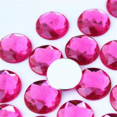 Round Flat Back Bead 20Pcs 20mm Colorful Acrylic Rhinestone Crystal ...