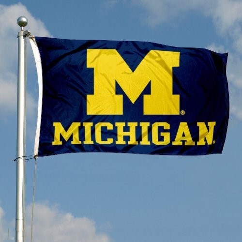 MICHIGAN WOLVERINES 3'X5' FLAG BANNER **100% FULL COLOR ON BOTH SIDES ...