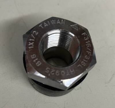 NEW STAINLESS STEEL 316L 1 X1/2” HEX REDUCER BUSHING (6 IN A BOX) Made ...