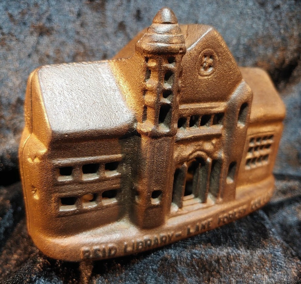 Reid Library Cast Iron Coin Bank Souvenir Building | eBay