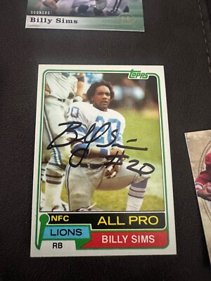 BILLY SIMS signed rc LIONS OKLAHOMA heisman 2021 Prism football card | eBay