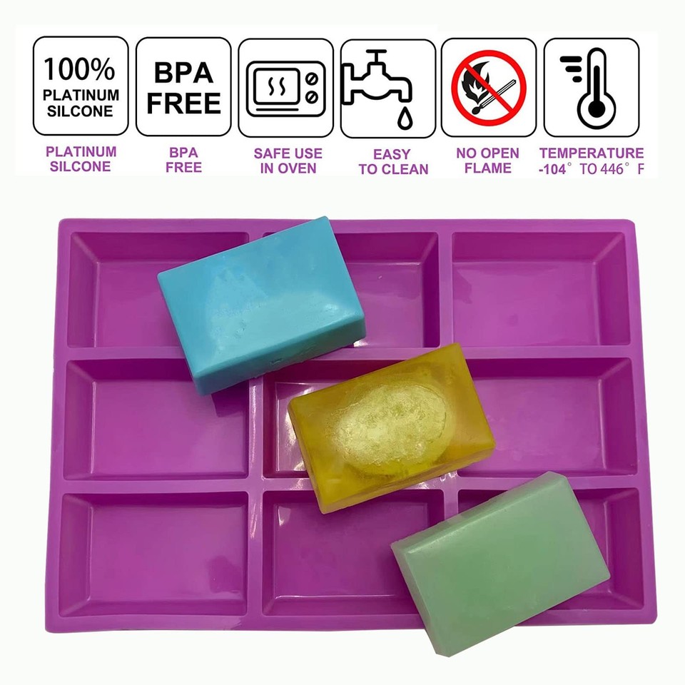 Rectangle Silicone Soap Mold 4oz Large Soap Molds for Soap Making ...