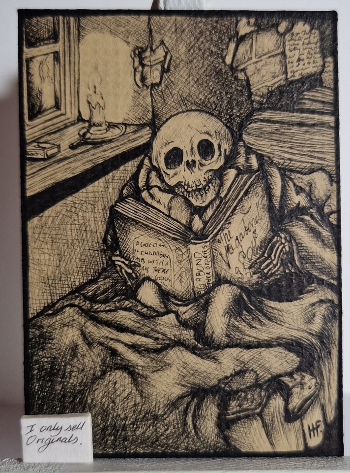 Aceo original detailed drawing. Signed HF. Dickensian. Imaginative ...