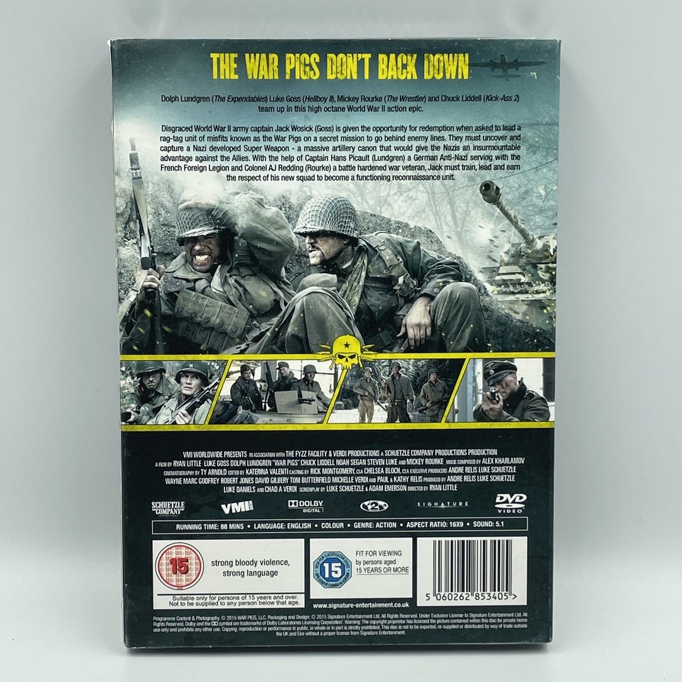 War Pigs [DVD] Dolph Lundgren, Luke Goss, Mickey Rourke, Slip Cover New ...