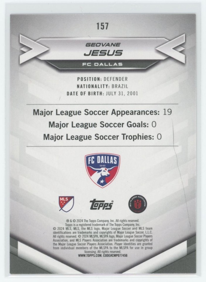 2024 Topps MLS Superstars #157 Geovane Jesus Seismic Orange #/25 | eBay