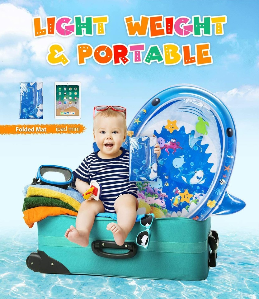 Baby Water Mat, Infant Toys Unique Shark Shape Infant Baby Toys (XL 36 ...