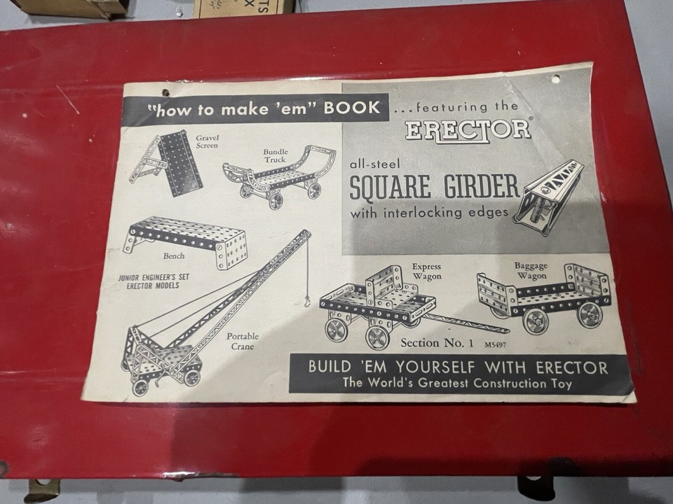 Vintage 1950's Gilbert's Erector Set, W/How To Make’ ‘em & Orig. Instr ...